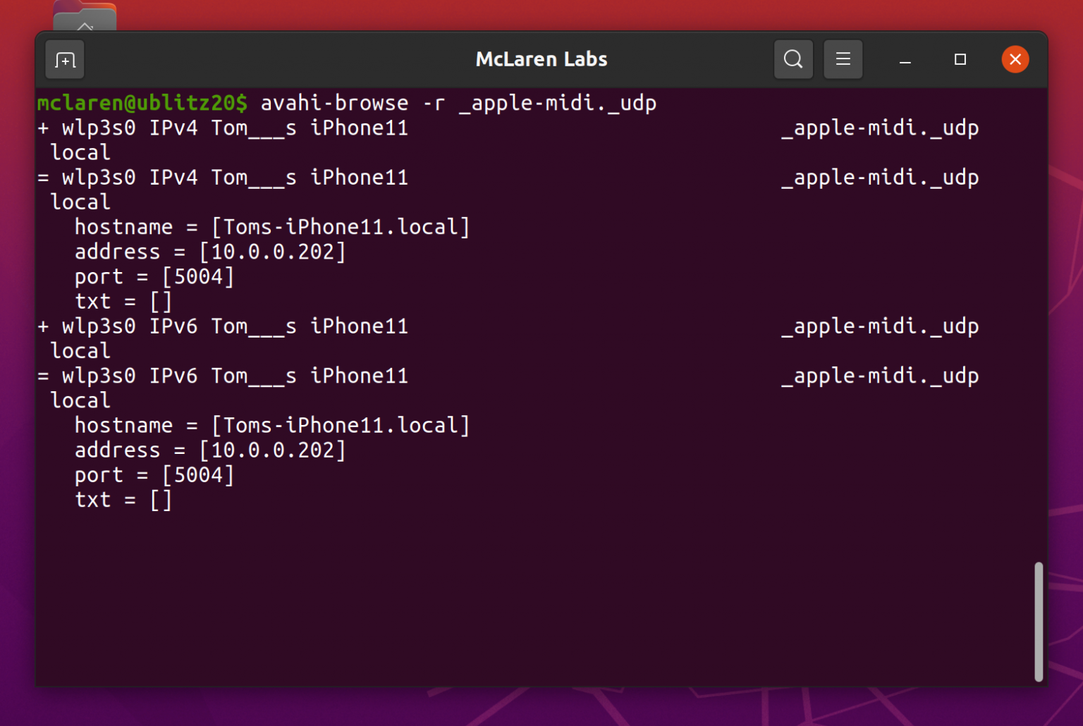 Using avahi-browse to find Bonjour services on your Network – McLaren Labs2
